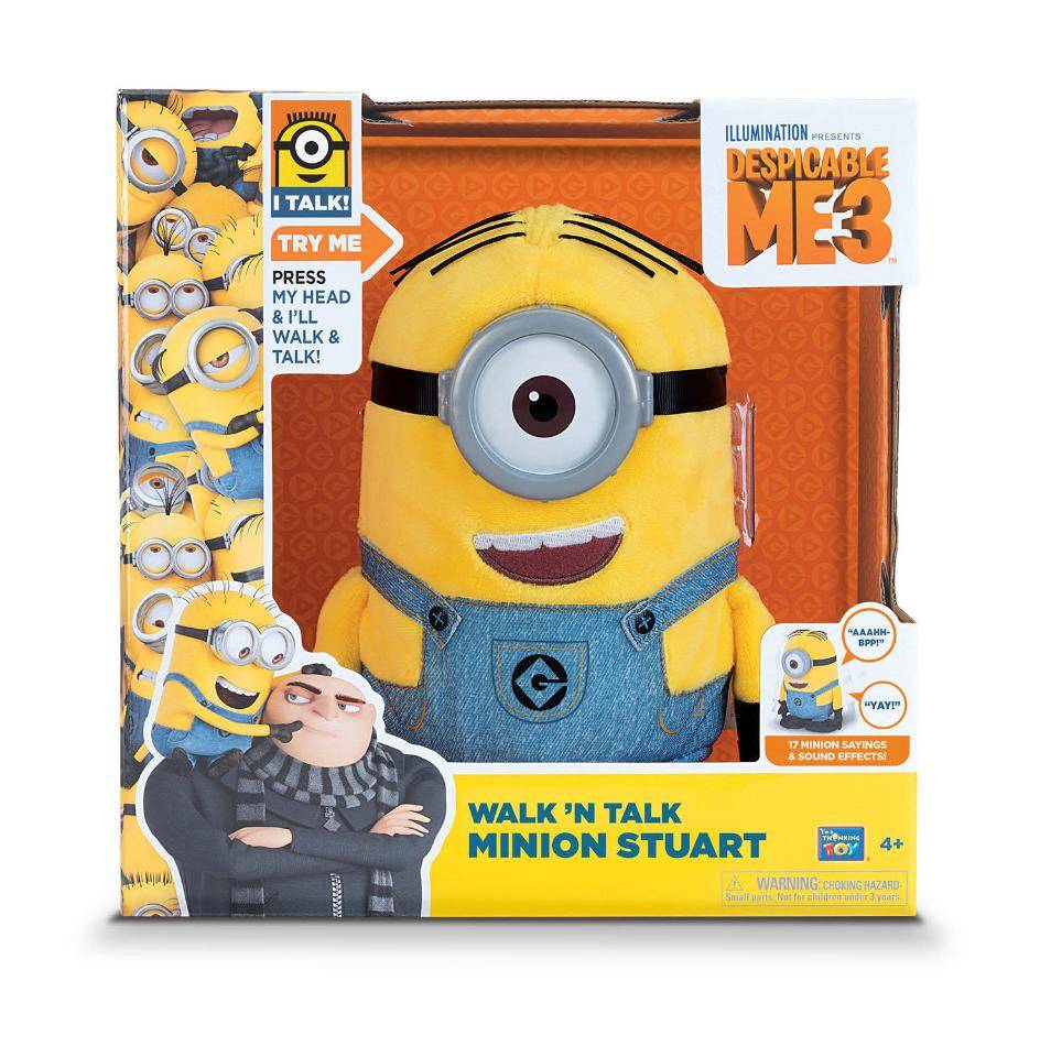 Despicable Me 3 7.5 inch Walk and Talk Stuffed Figure Minion - Stuart ...