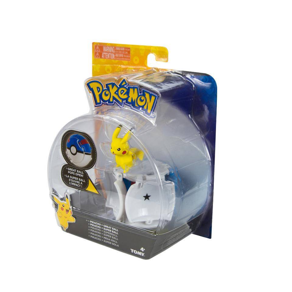 Pokemon Throw 'N' Pop Poke Ball 2 inch Action Figure - Pokemon Pikachu ...